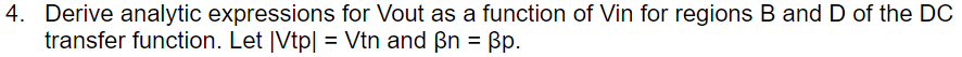 4. Derive analytic expressions for Vout as a function | Chegg.com