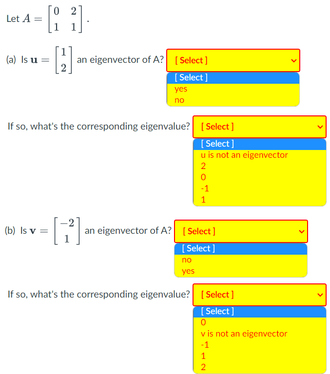 Solved Let A=[0121]. (a) Is u=[12] an eigenvector of A? If | Chegg.com