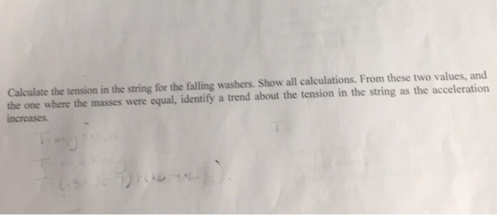 Calculate the tension in the string for the falling | Chegg.com