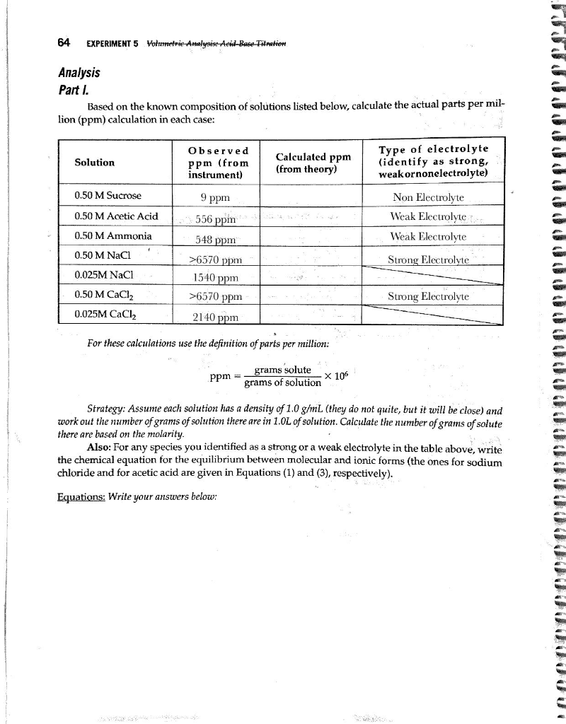 Solved EXERCISE 3 NAME LAB SECTION DATE Report Data Part I. | Chegg.com