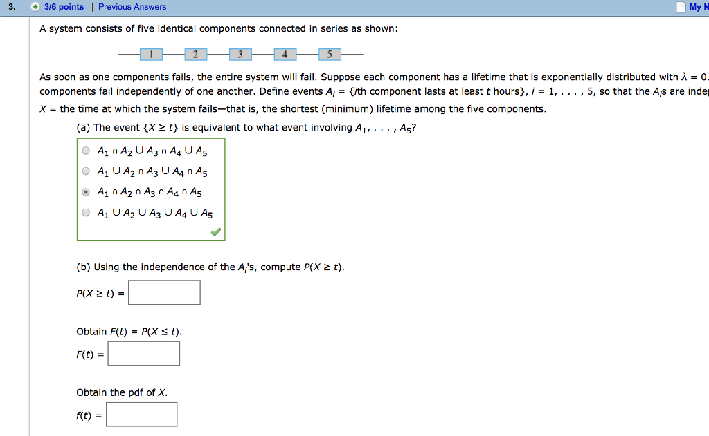 Solved 3. 3/6 points | Previous Answers My N A system | Chegg.com