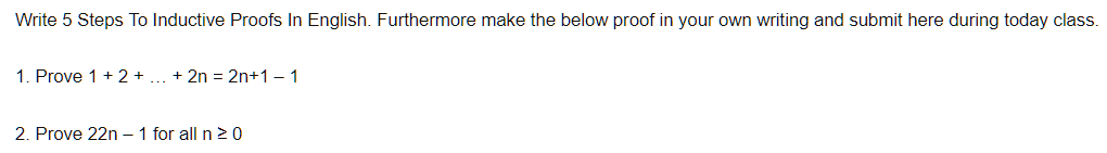 Solved Write 5 Steps To Inductive Proofs In English. | Chegg.com