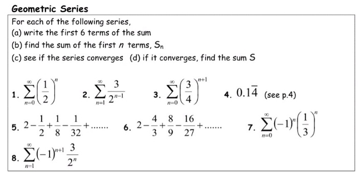 Solved For each of the following series, write the first 6 | Chegg.com