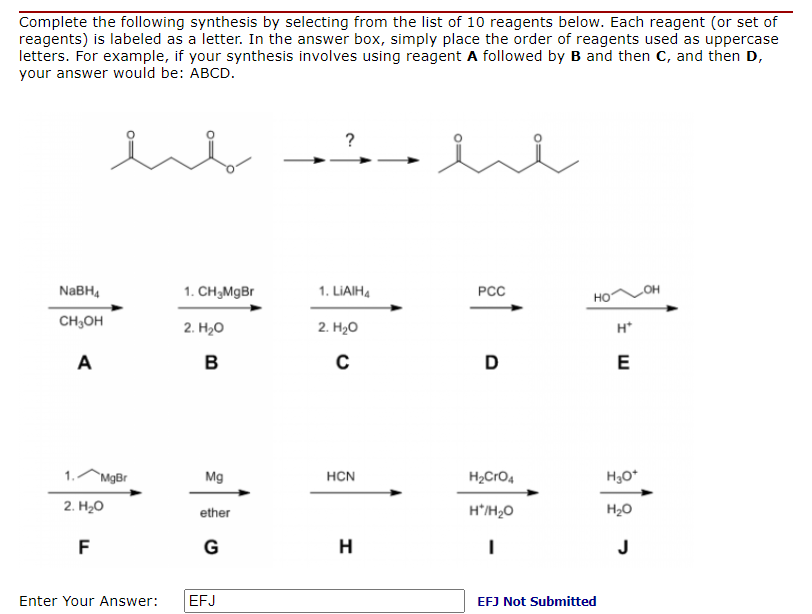 Solved Complete the following synthesis by selecting from | Chegg.com