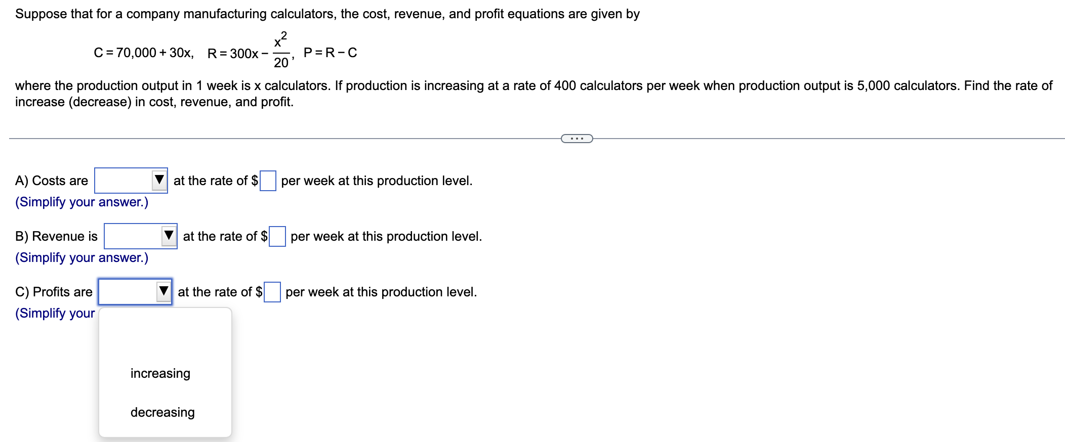 Solved The 2nd screenshot shows the dropdown menu for A, B, | Chegg.com