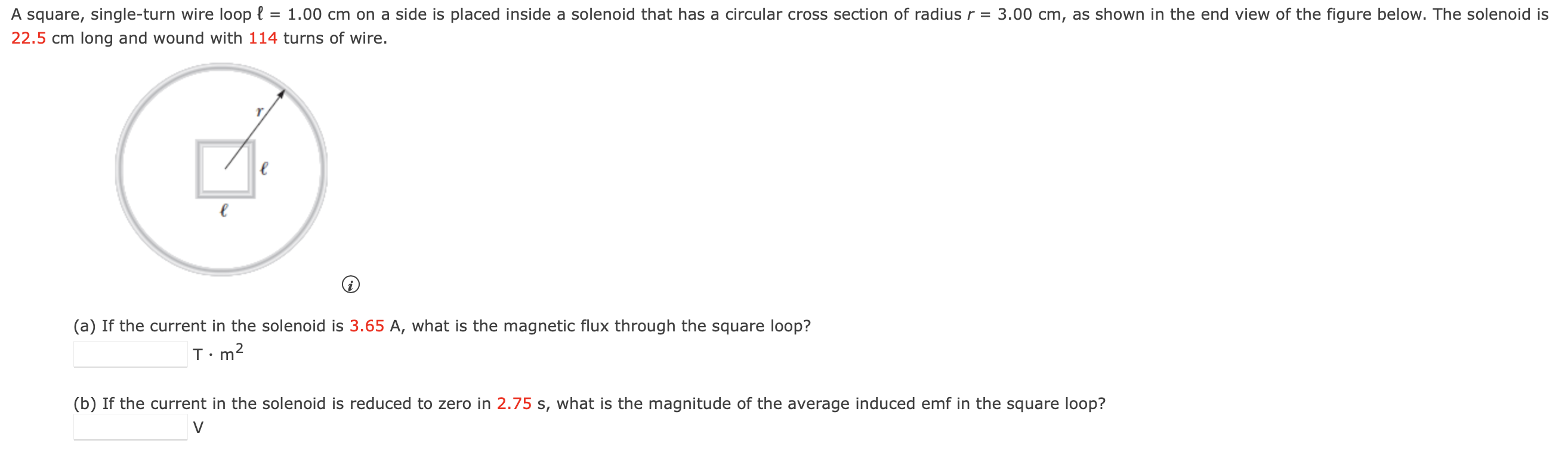 Solved A square, single-turn wire loop l = 1.00 cm on a side | Chegg.com