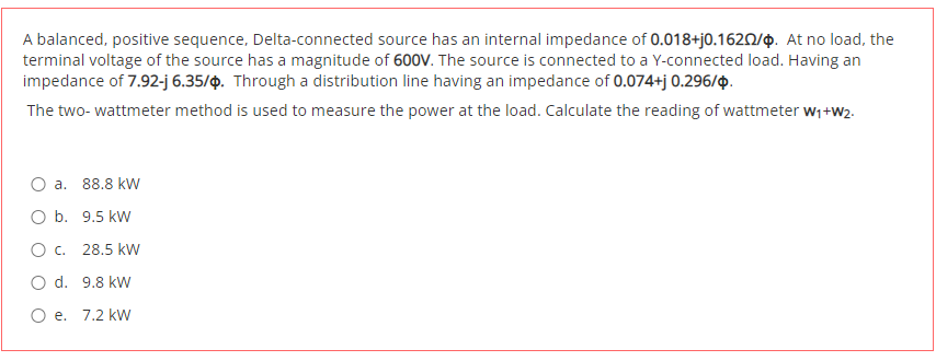Solved A balanced, positive sequence, Delta-connected source | Chegg.com
