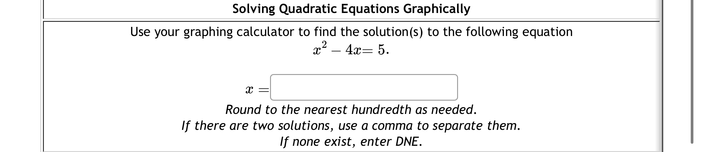 Solved Solving Quadratic Equations GraphicallyUse your | Chegg.com