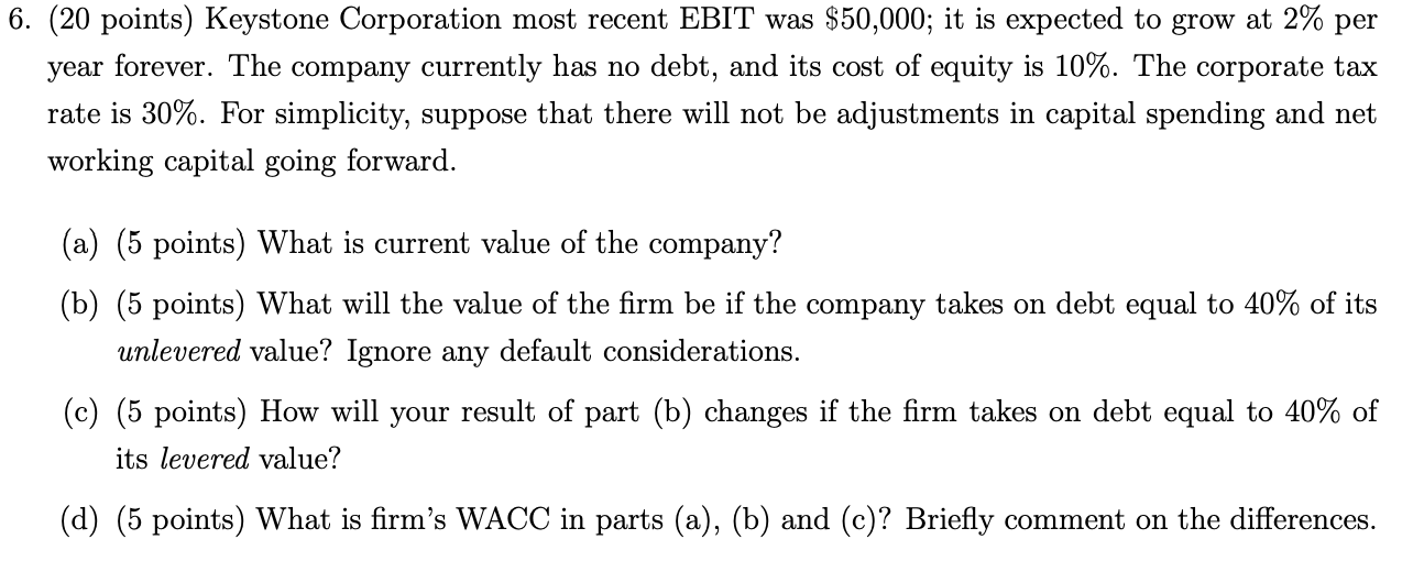 Solved (a) (5 points) What is current value of the | Chegg.com