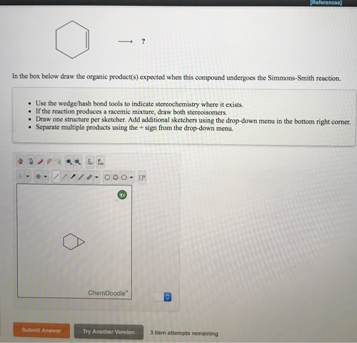 Solved [References In the box below draw the organic | Chegg.com