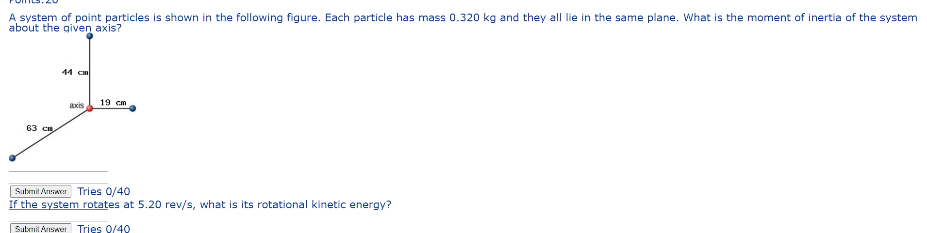 Solved A system of point particles is shown in the following | Chegg.com