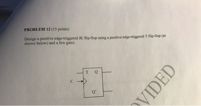 Solved Design a positive edge-triggered JK flip-flop using a | Chegg.com