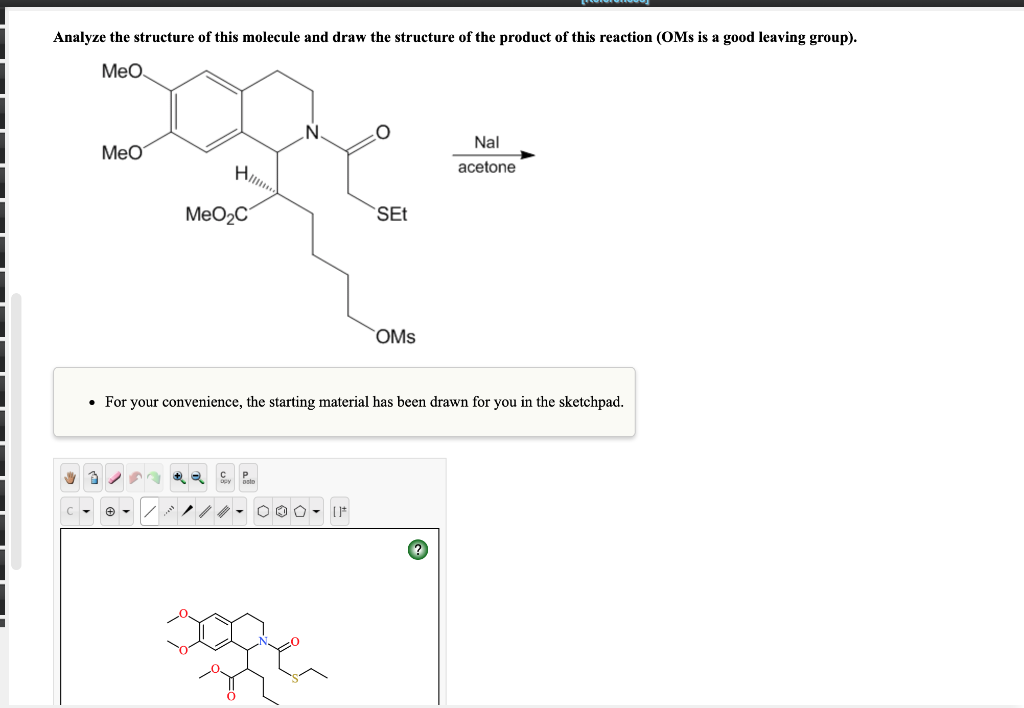 Solved Analyze the structure of this molecule and draw the | Chegg.com