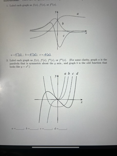 Solved 3. Label each graph as f(t),f′(t), of f′′(t). a=…b=c= | Chegg.com