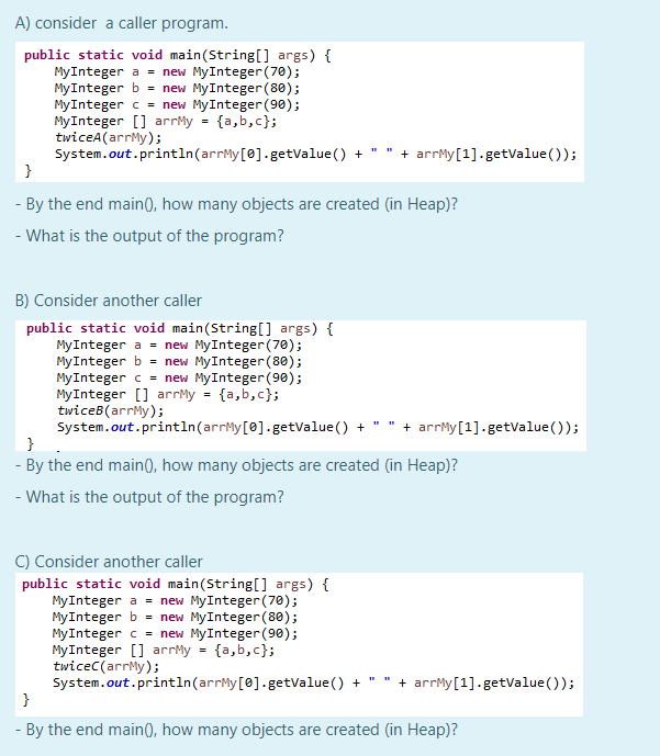 Solved Consider the class Mylnteger. And some static | Chegg.com