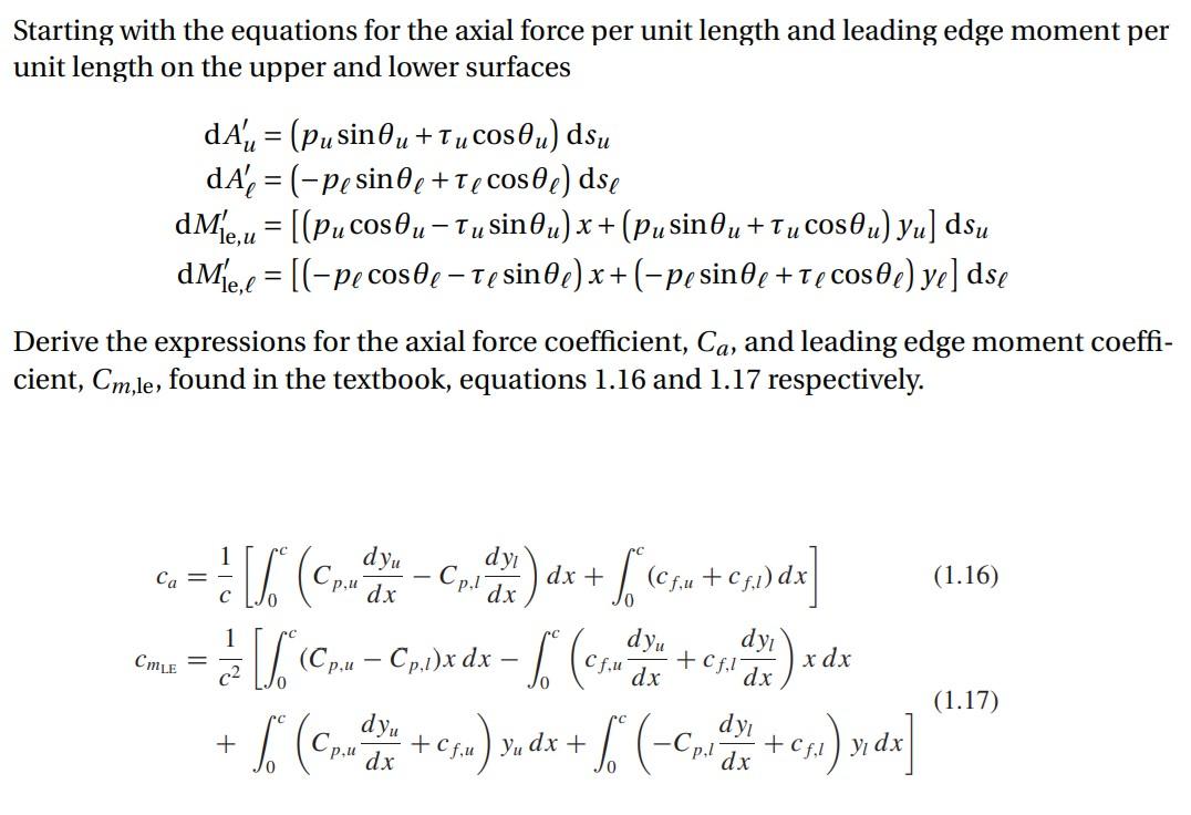 Starting with the equations for the axial force per | Chegg.com