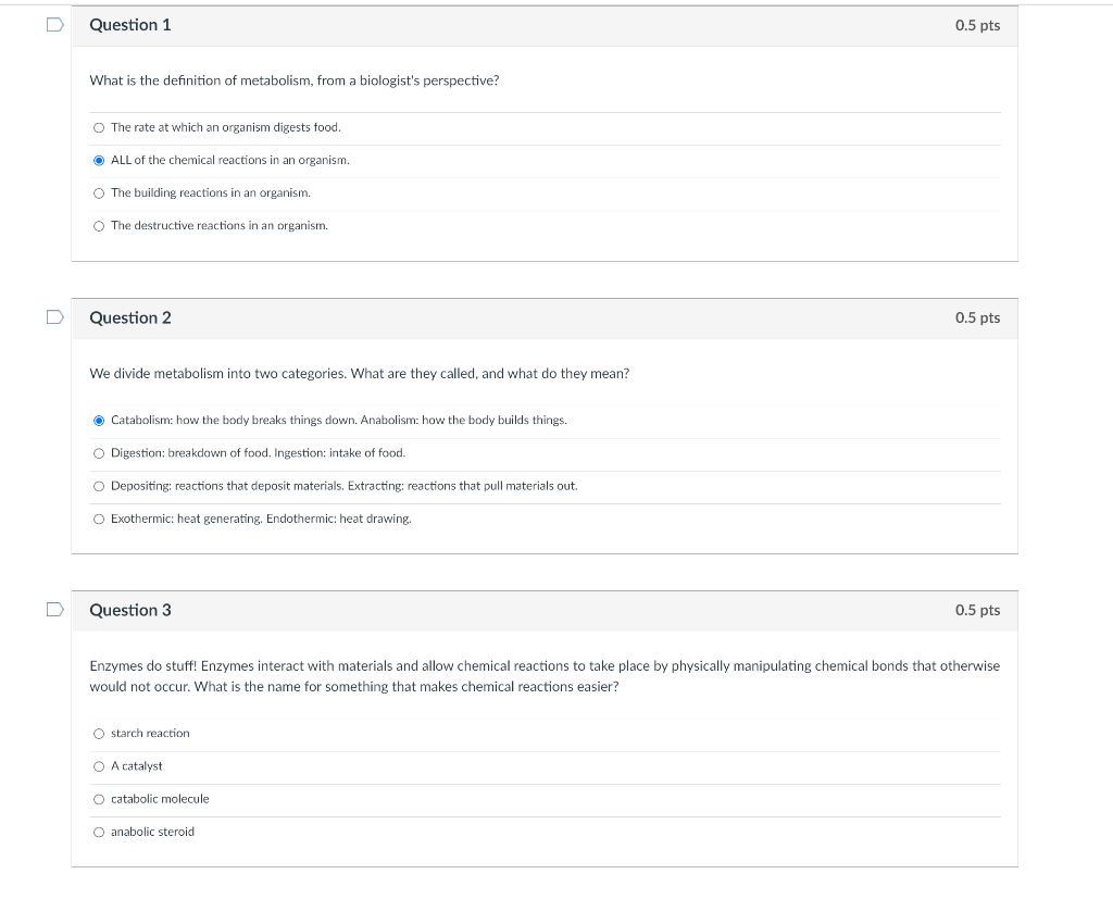 Solved D Question 6 0.5 pts Where is amylase primarily | Chegg.com