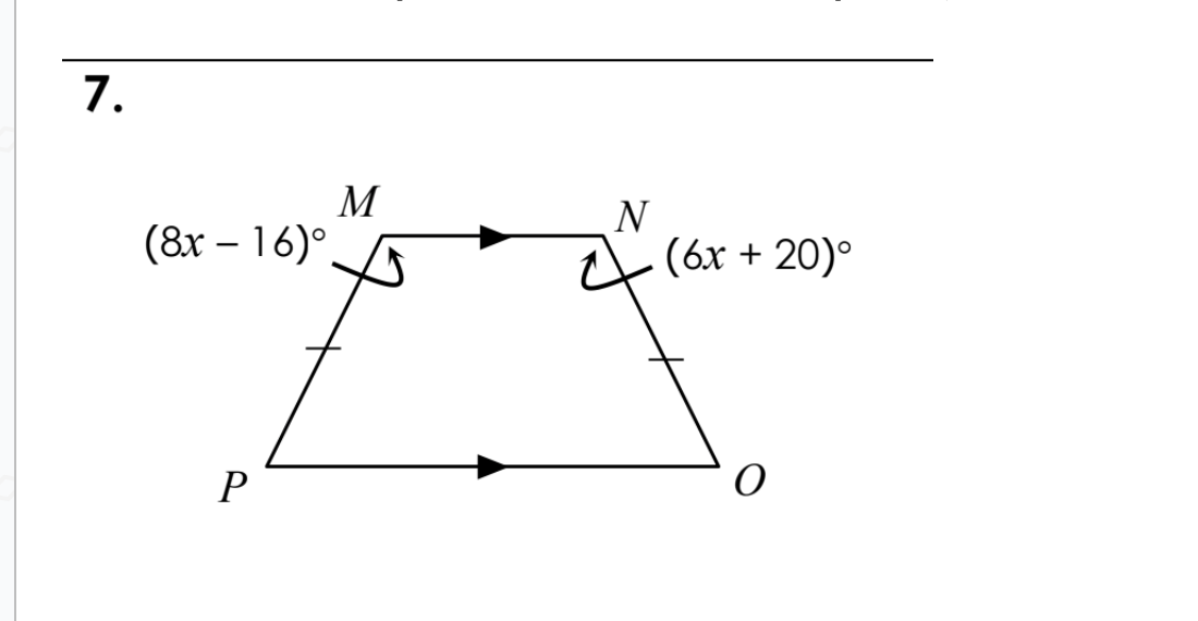 Solved If each quadrilateral below is a trapezoid, find the | Chegg.com