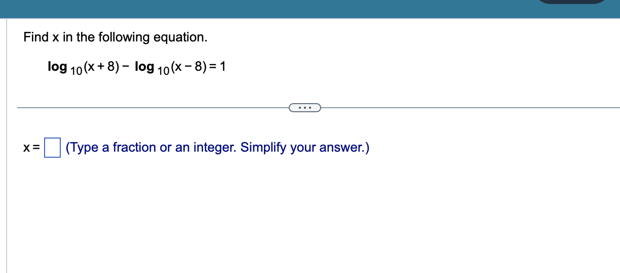 Solved Find x ﻿in the following | Chegg.com