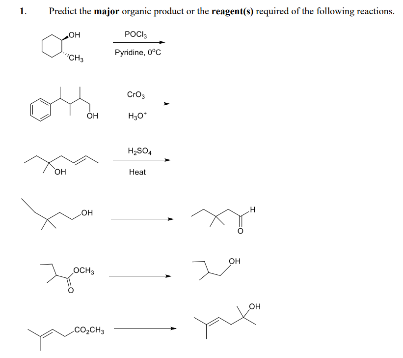 Solved 1. Predict the major organic product or the | Chegg.com Solved 1. Predict the major organic product or the | Chegg.com