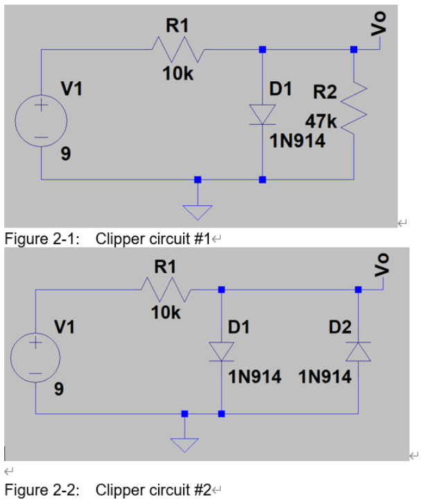Solved These are clipper circuit For Figure 2-1 below, | Chegg.com