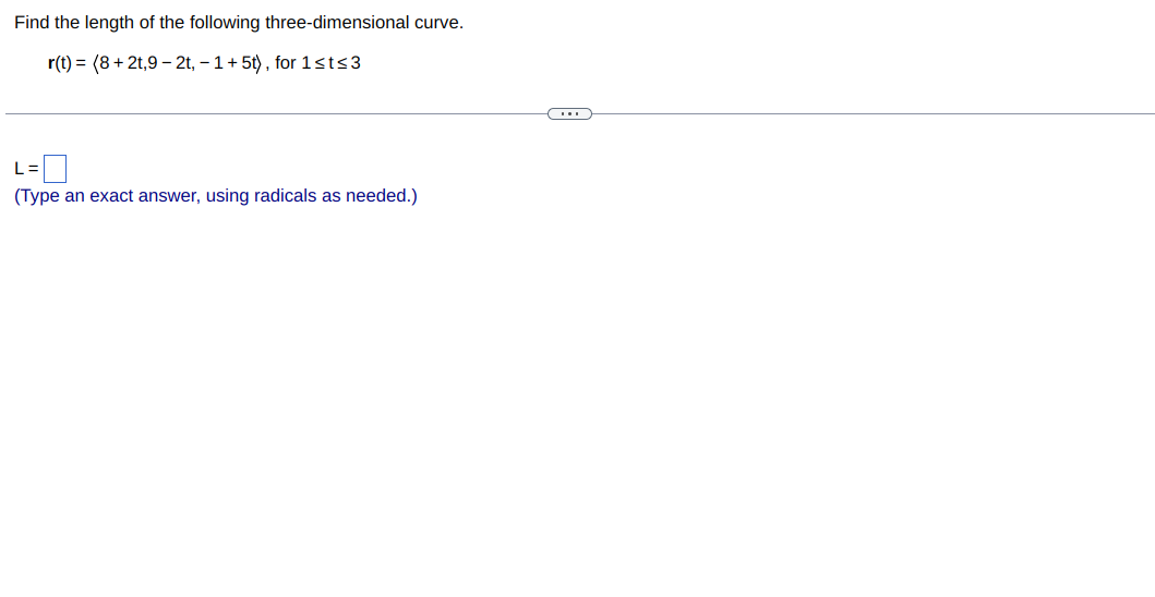 Solved Find the length of the following three-dimensional | Chegg.com