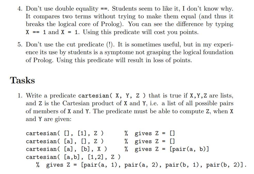 Programming in Prolog Goal of this assignment is to | Chegg.com
