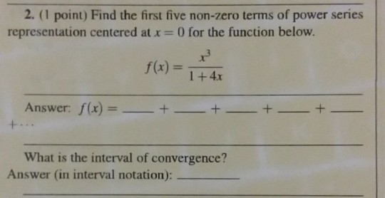 Solved 2. (1 point) Find the first five non-zero terms of | Chegg.com