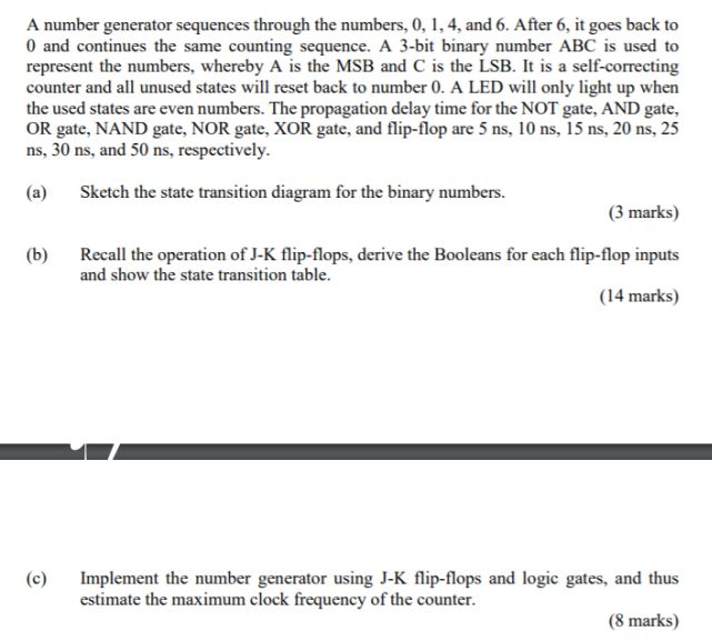 A number generator sequences through the numbers, 0, | Chegg.com