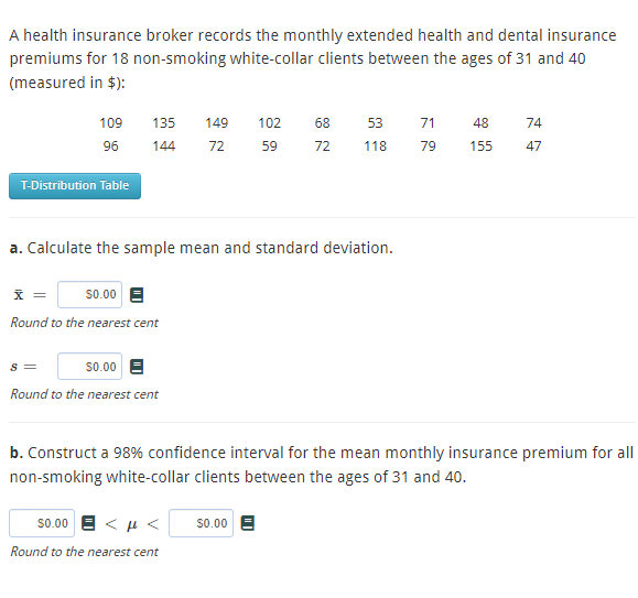 Solved A health insurance broker records the monthly | Chegg.com