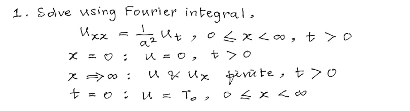 Solved 1. Solve using Fourier integral, | Chegg.com
