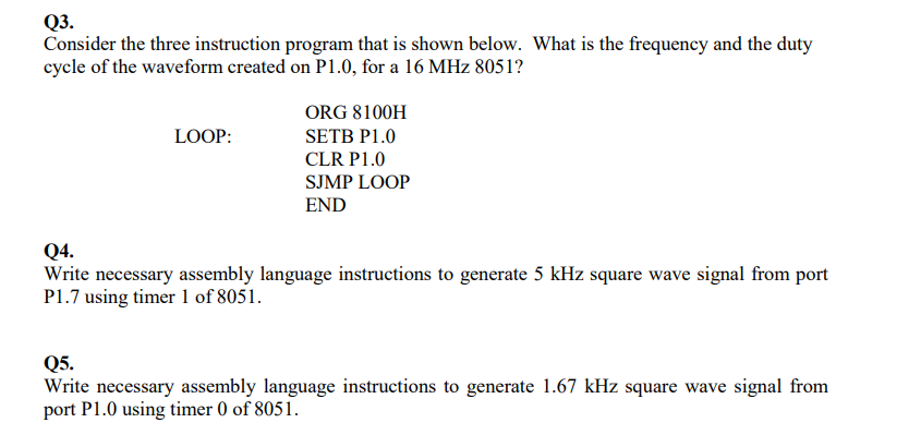 Solved Q3. Consider the three instruction program that is | Chegg.com