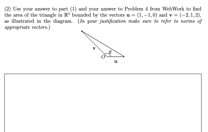 Solved Express the area A of the triangle OPQ in the diagram | Chegg.com