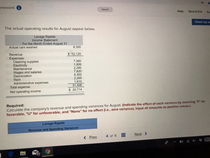 Solved lomework 6 Saved Help Save & Exit Submit Check my | Chegg.com