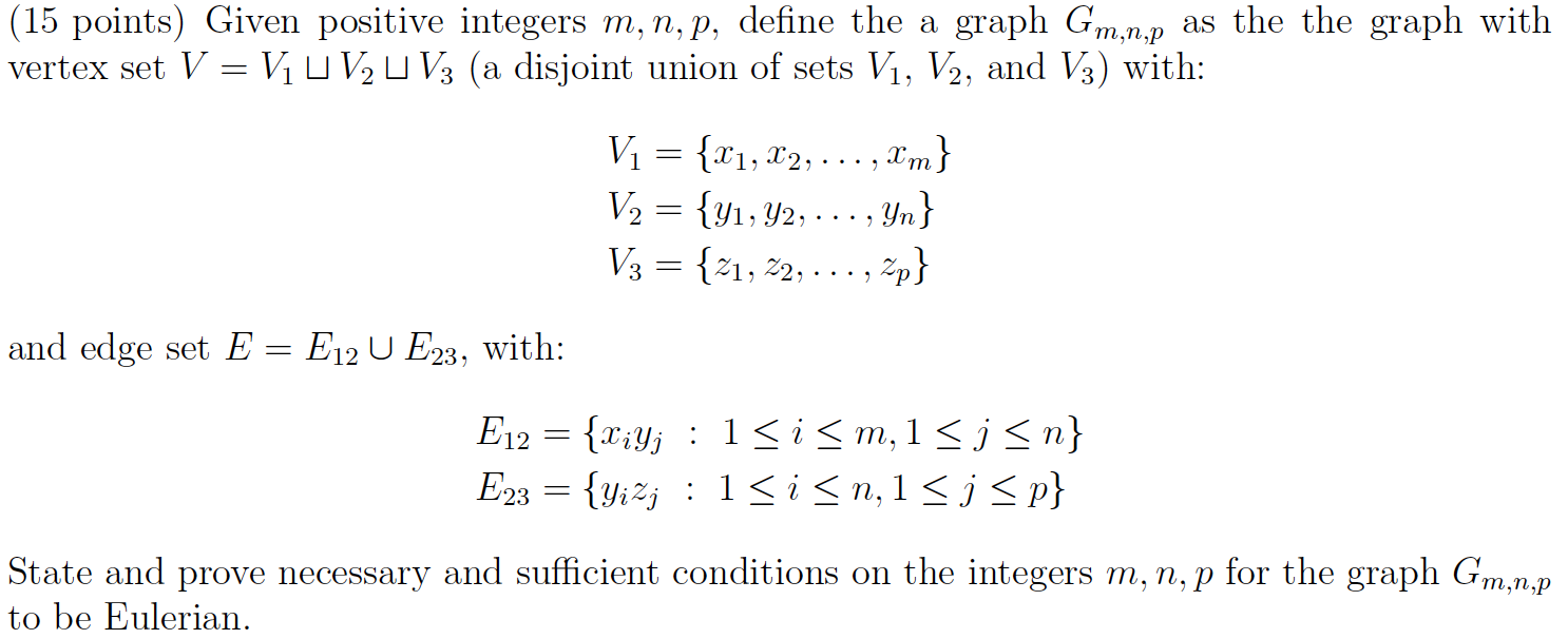 Solved (15 points) Given positive integers m, n, p, define | Chegg.com