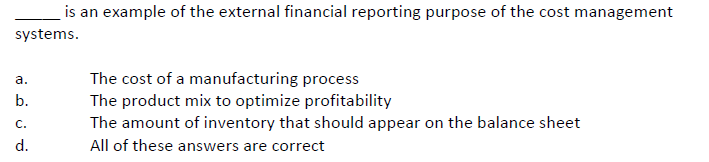 Solved is an example of the external financial reporting | Chegg.com