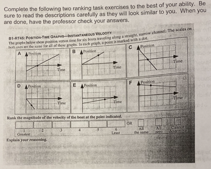 Solved Complete the following two ranking task exercises to | Chegg.com