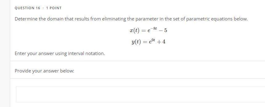 [Solved]: Determine the domain that results from eliminati