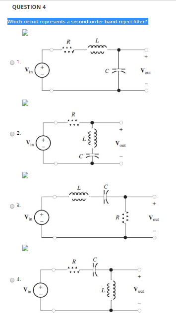 Solved QUESTION 4 Which circuit represents a second-order | Chegg.com