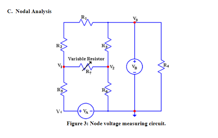 Solved C. Nodal Analys:- Figure 3: Node voltage measuring | Chegg.com