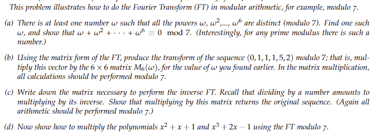 Solved This problem illustrates how to do the Fourier | Chegg.com
