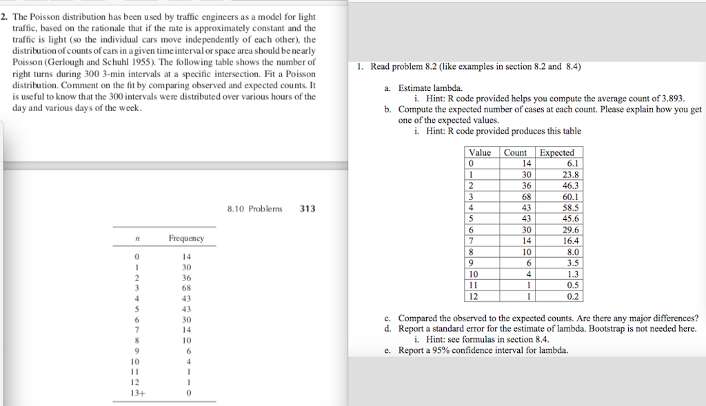 Solved 2. The Poisson distribution has been used by traffic | Chegg.com