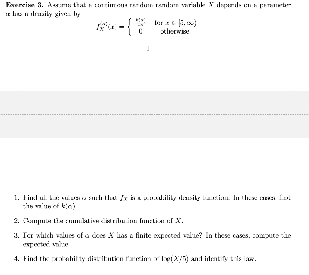 Exercise 3. Assume that a continuous random random | Chegg.com