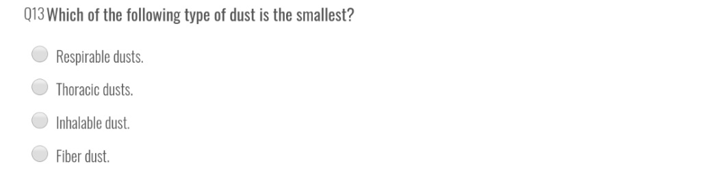 Solved Q13 Which of the following type of dust is the | Chegg.com