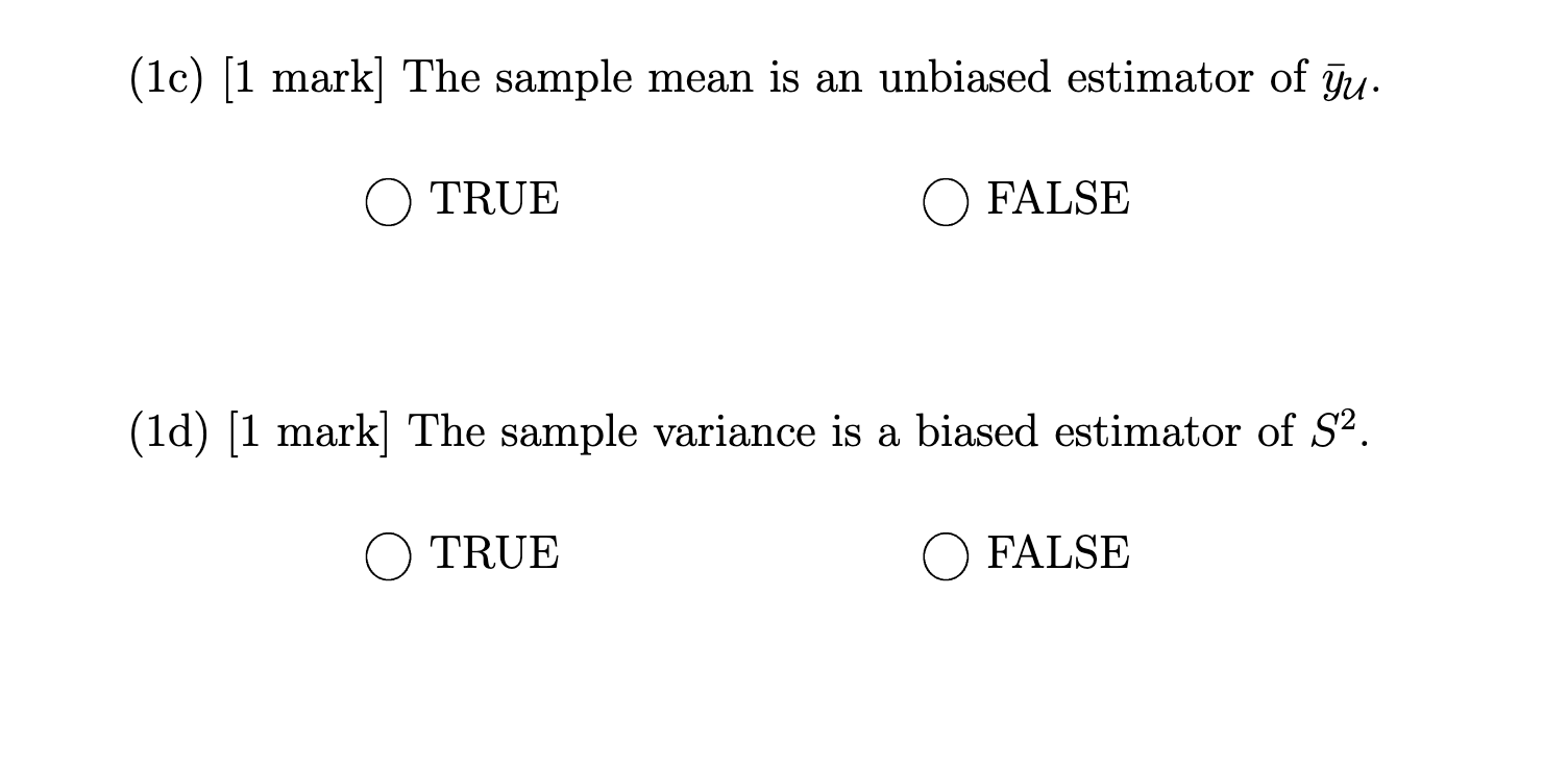 Solved Question 1. [4 marks] Consider a population with N=18 | Chegg.com