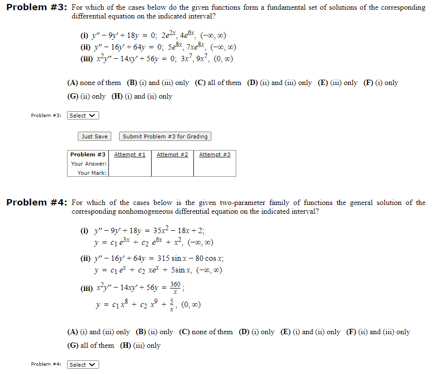 Solved em \#3: For which of the cases below do the given | Chegg.com