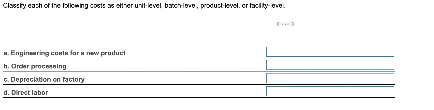 Solved Classify each of the following costs as either | Chegg.com