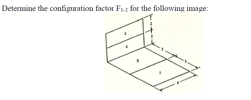 Determine the configuration factor F1-2 for the | Chegg.com