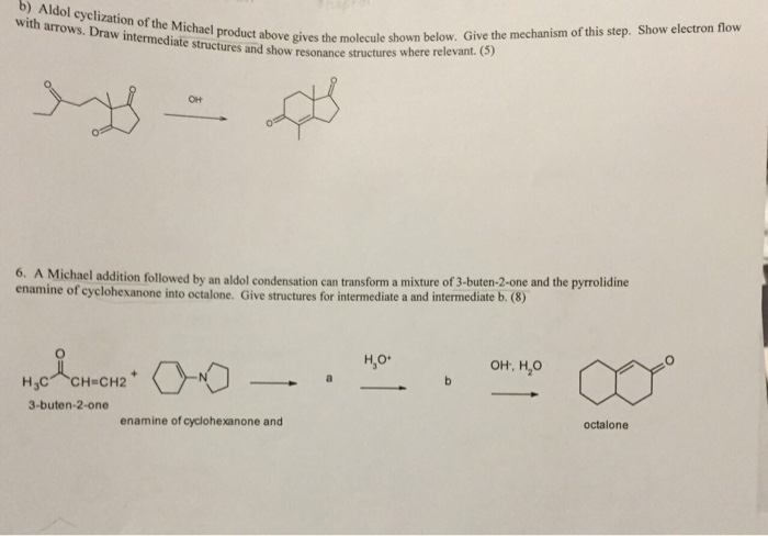 Solved Aldol cyclization of the Michael product above gives | Chegg.com