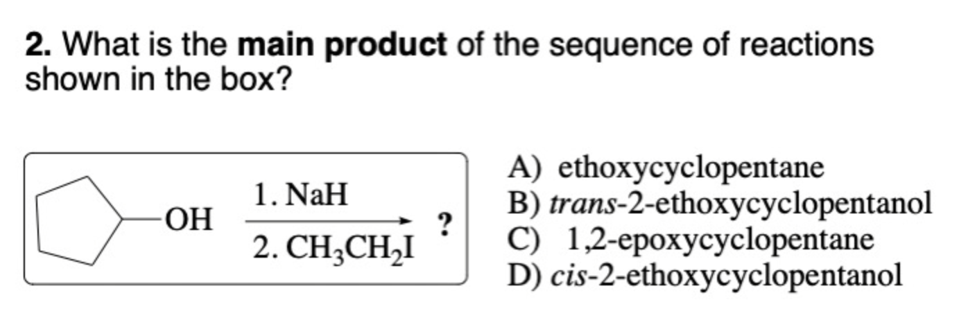 Solved 1. What is the main product of the sequence of | Chegg.com